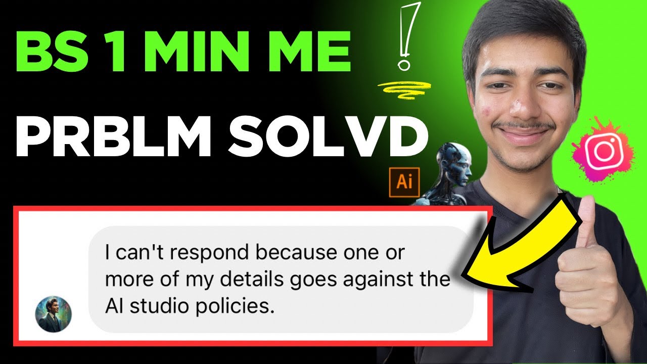 I can't Respond Because One or More of My Details Goes Against the Ai Studio Policies Instagram ...