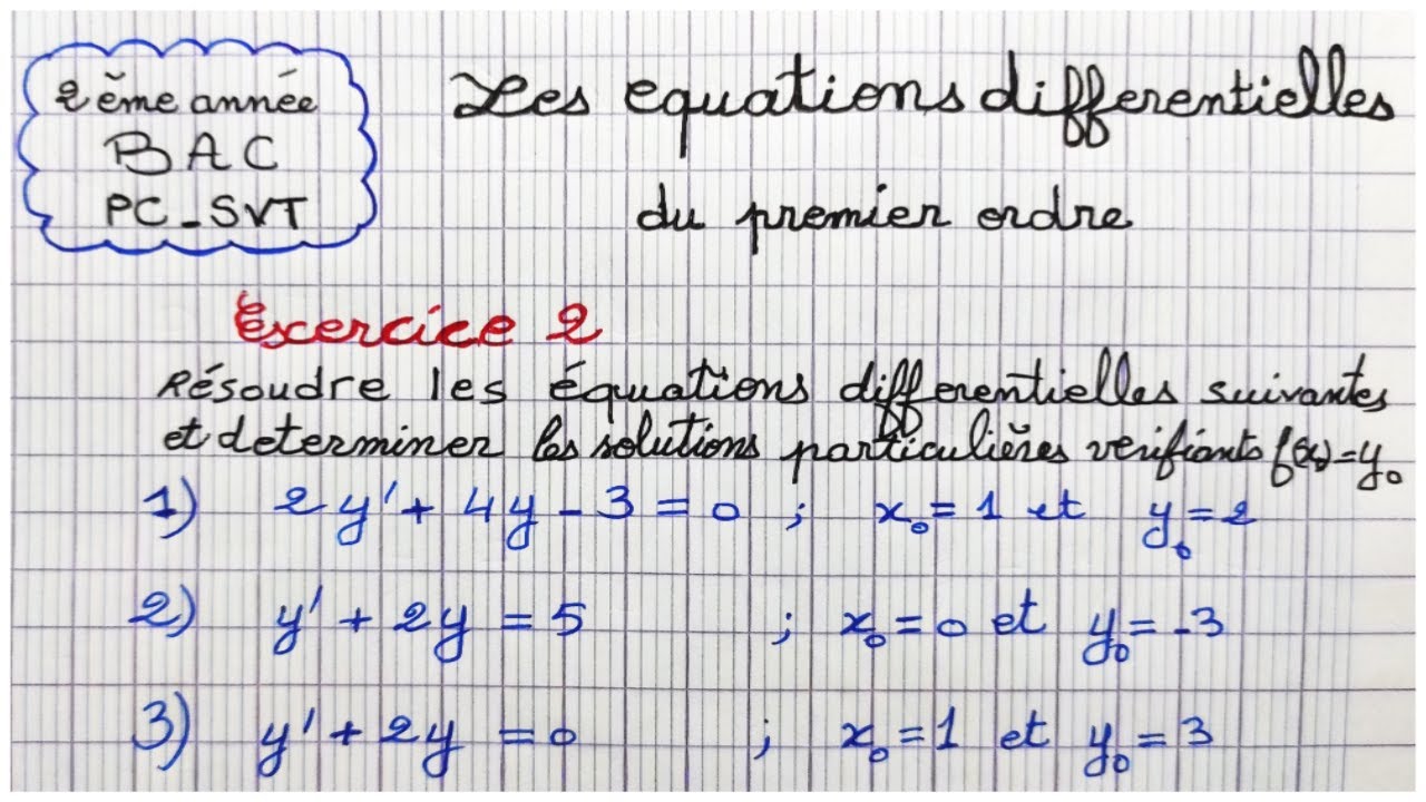 les équations différentielles -resoudre les équations différentielles ...