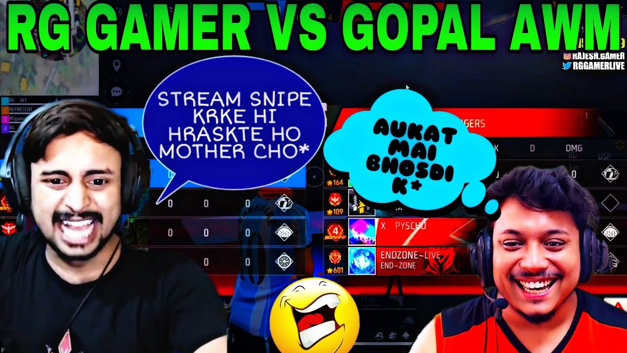 RG GAMER VS GOPAL AWM LIVE 🤬 | RG GAMER CALLING US STREAM SNIPER AFTER ...