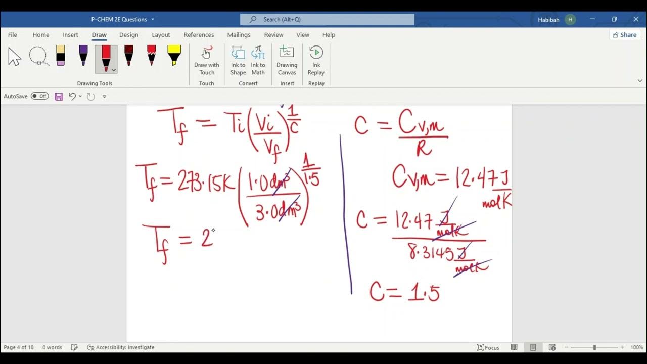 Calculate the Final Temperature in an Adiabatic Reversible Expansion of a gas | PHYSICAL ...