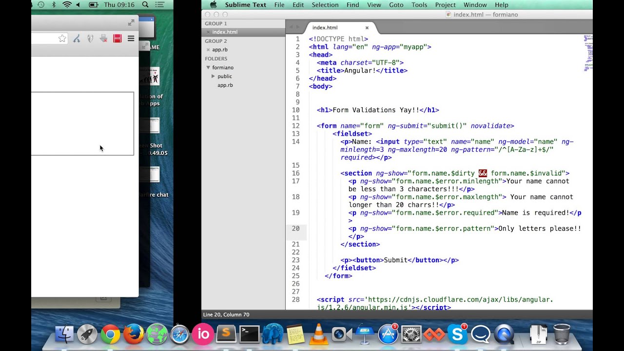 form validation without javascript and styling without css (angular.js ...