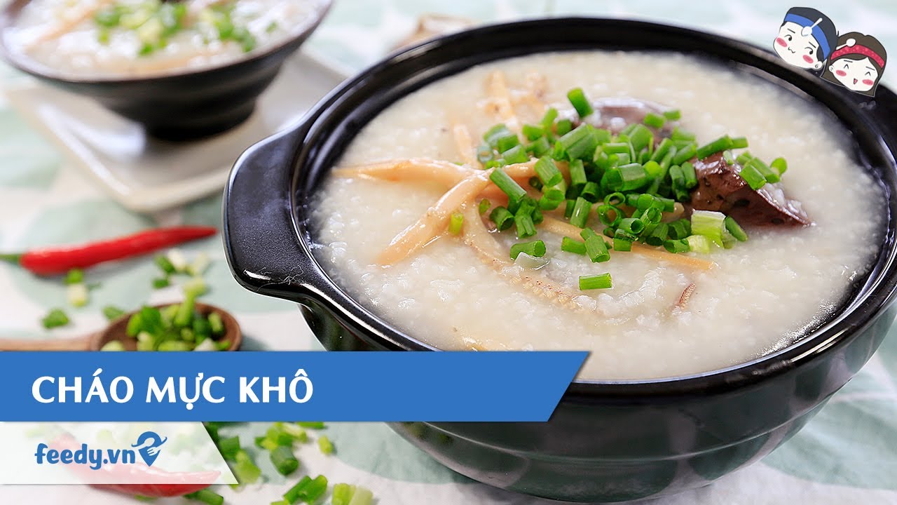 Hướng dẫn cách làm Cháo mực khô với #Feedy - YouTube
