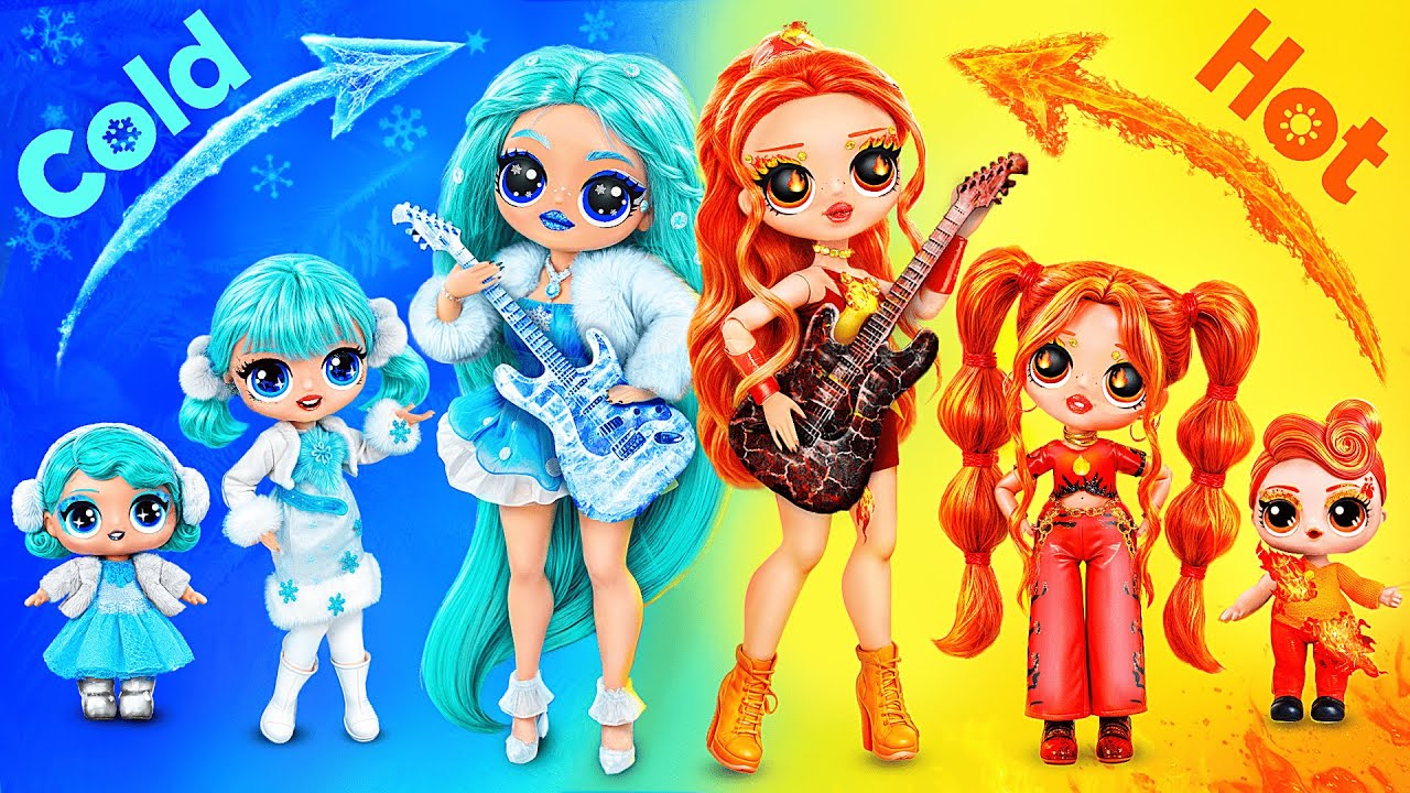 Fire vs Ice LOL Sisters Growing Up / DIY for Dolls - YouTube