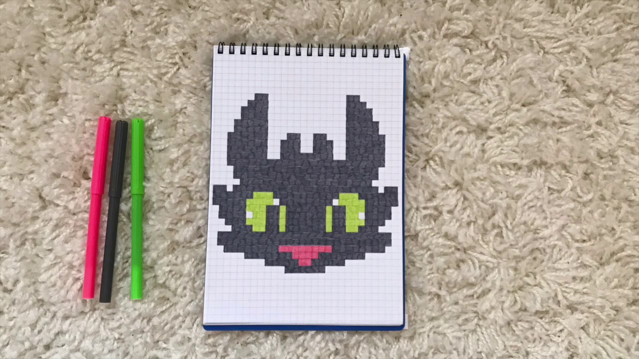 HOW TO DRAW TOOTHLESS | PIXEL ART | HOW TO TRAIN YOUR DRAGON | STEP BY ...