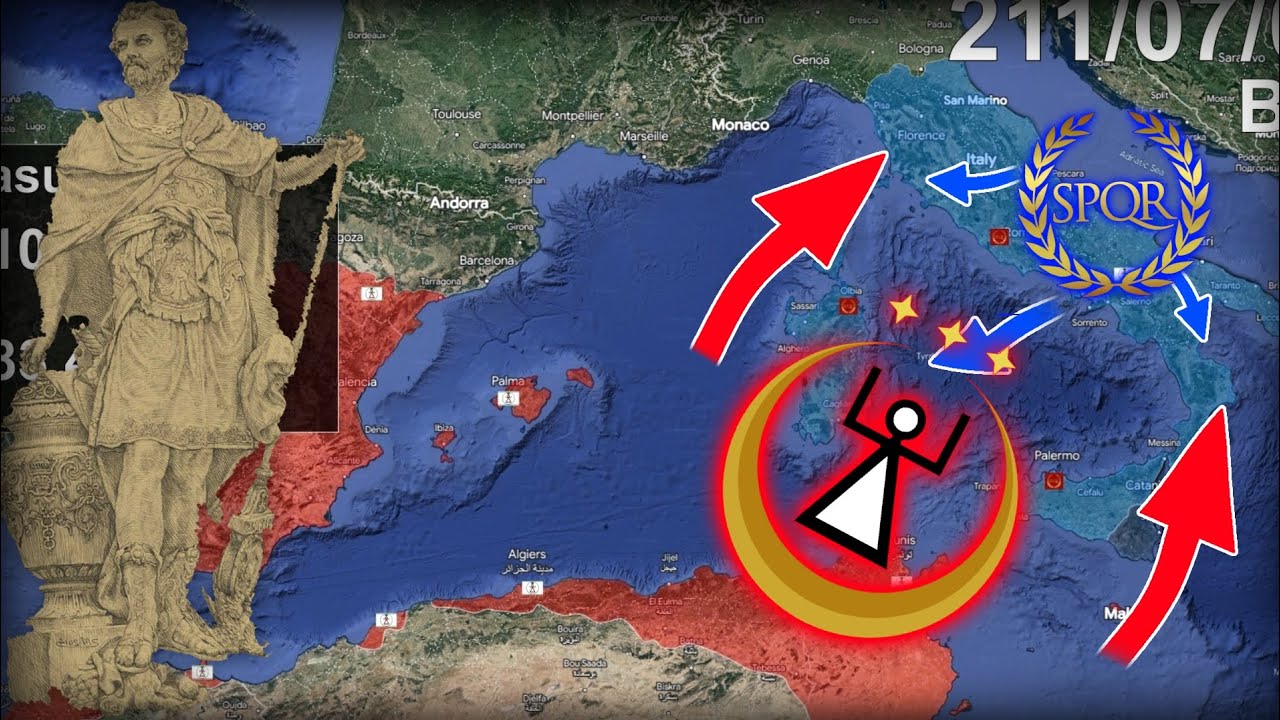 The Second Punic war in 30 seconds using Google Earth - YouTube