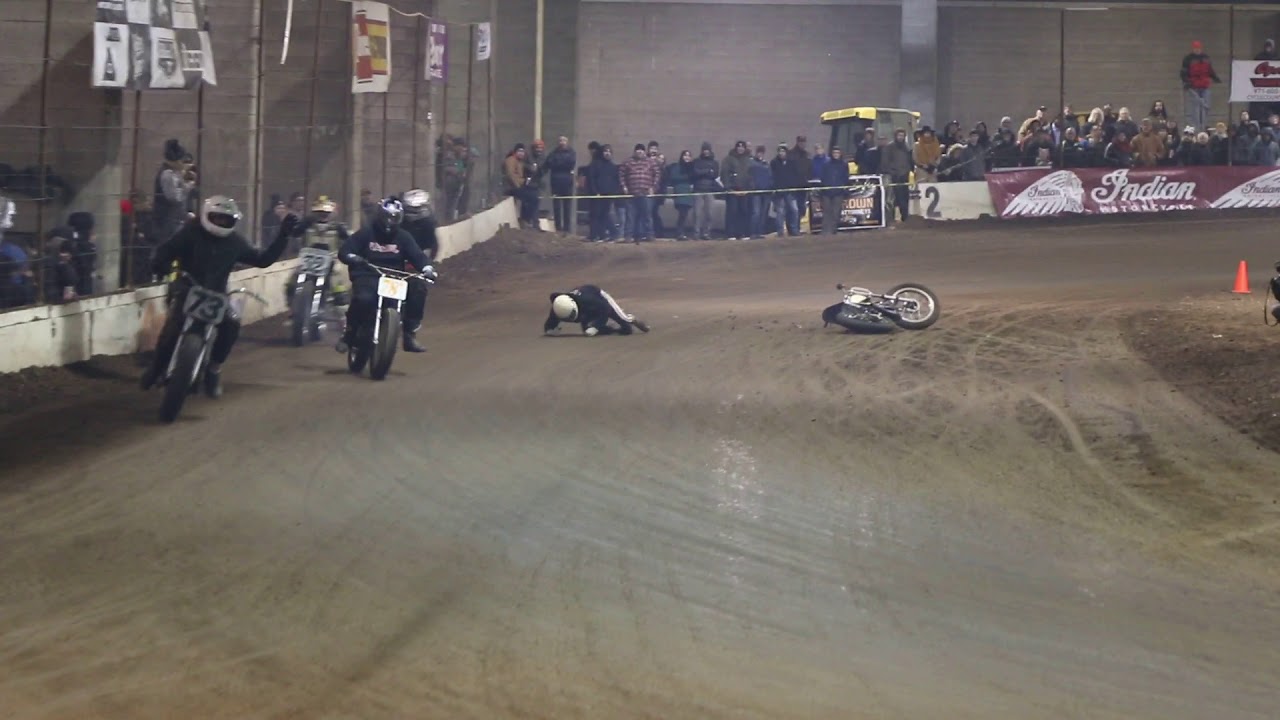 Flat track crash at Salem Speedway - YouTube