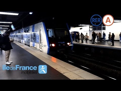 [RER A] : Arrivée et départ d'un UM2 de MI2N IDFM à Auber - YouTube