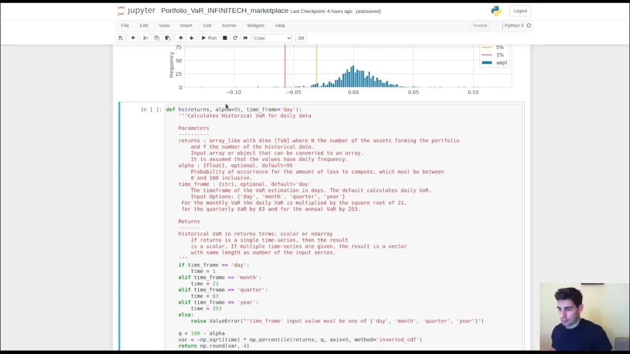 Value at Risk estimation with Python: Historical VaR - YouTube