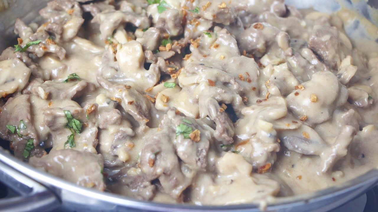 Creamy Beef with Mushrooms - YouTube