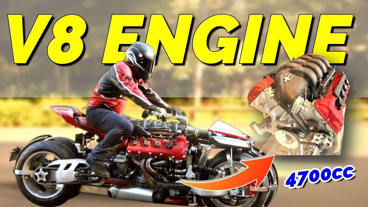 Brilliant‼️This Engineer Build Motorcycle Using Ferrari-Maserati V8 Cylinder Engine with 470 HP ...