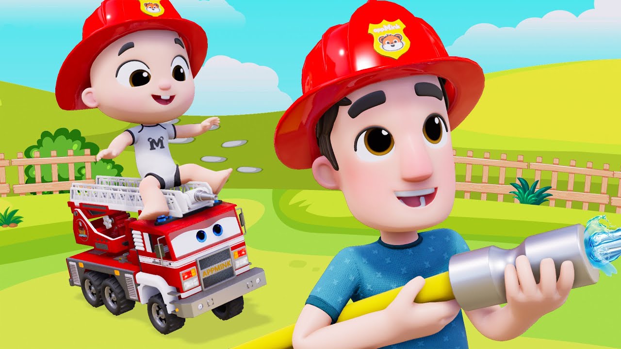 Little Aaron had a Truck | Fire Truck Song | Kart Racing with Mink ...