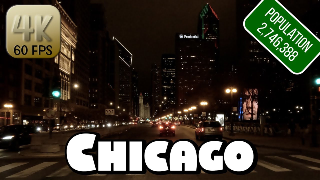 Driving Around Downtown Chicago at Night in 4k Video - YouTube
