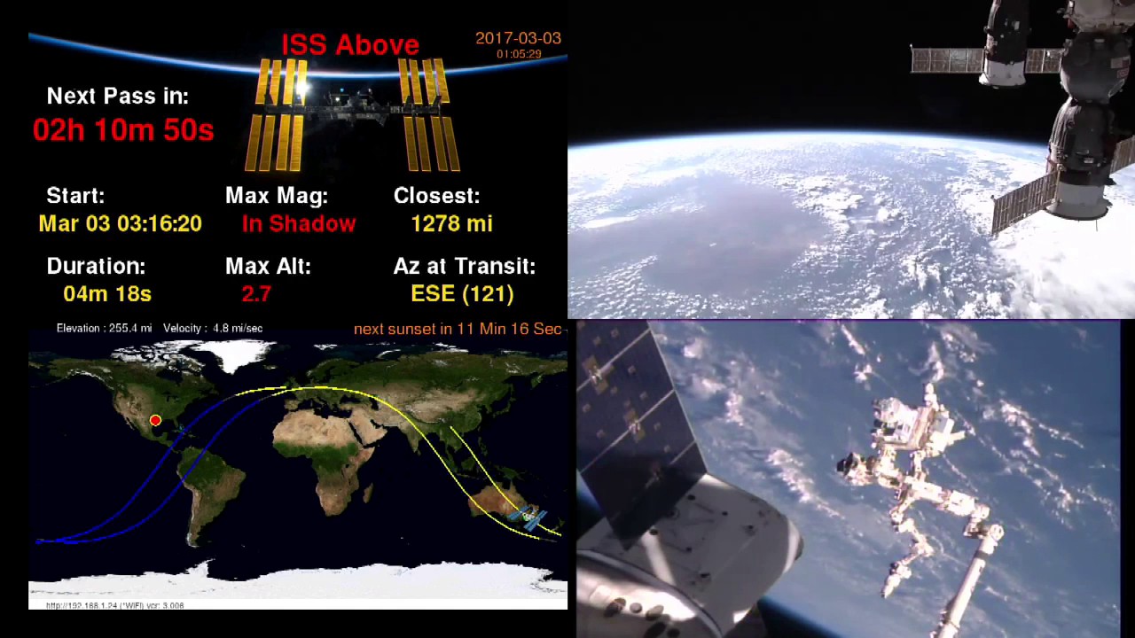 ISS Above Featuring live video from NASA's HDEV cameras on board the ...