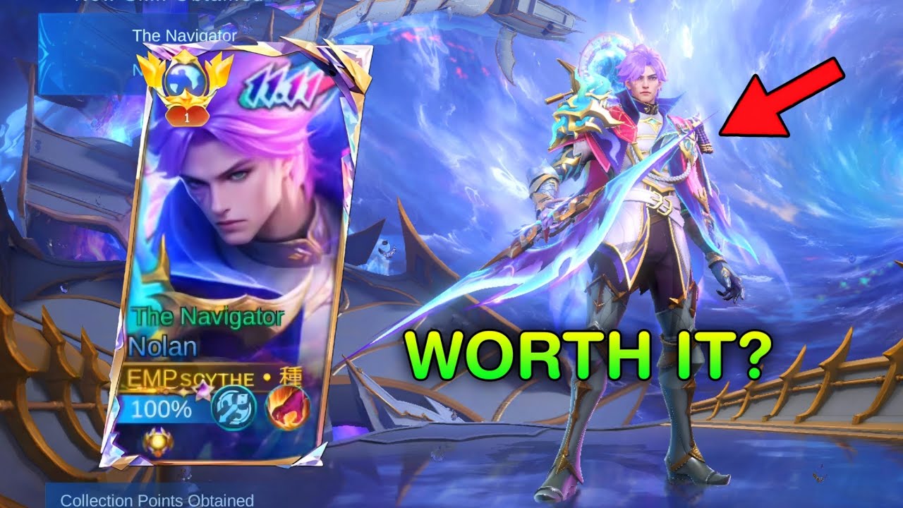 NOLAN NEW 11.11 SKIN THE NAVIGATOR IS HERE! | IS IT WORTH IT? | MLBB ...