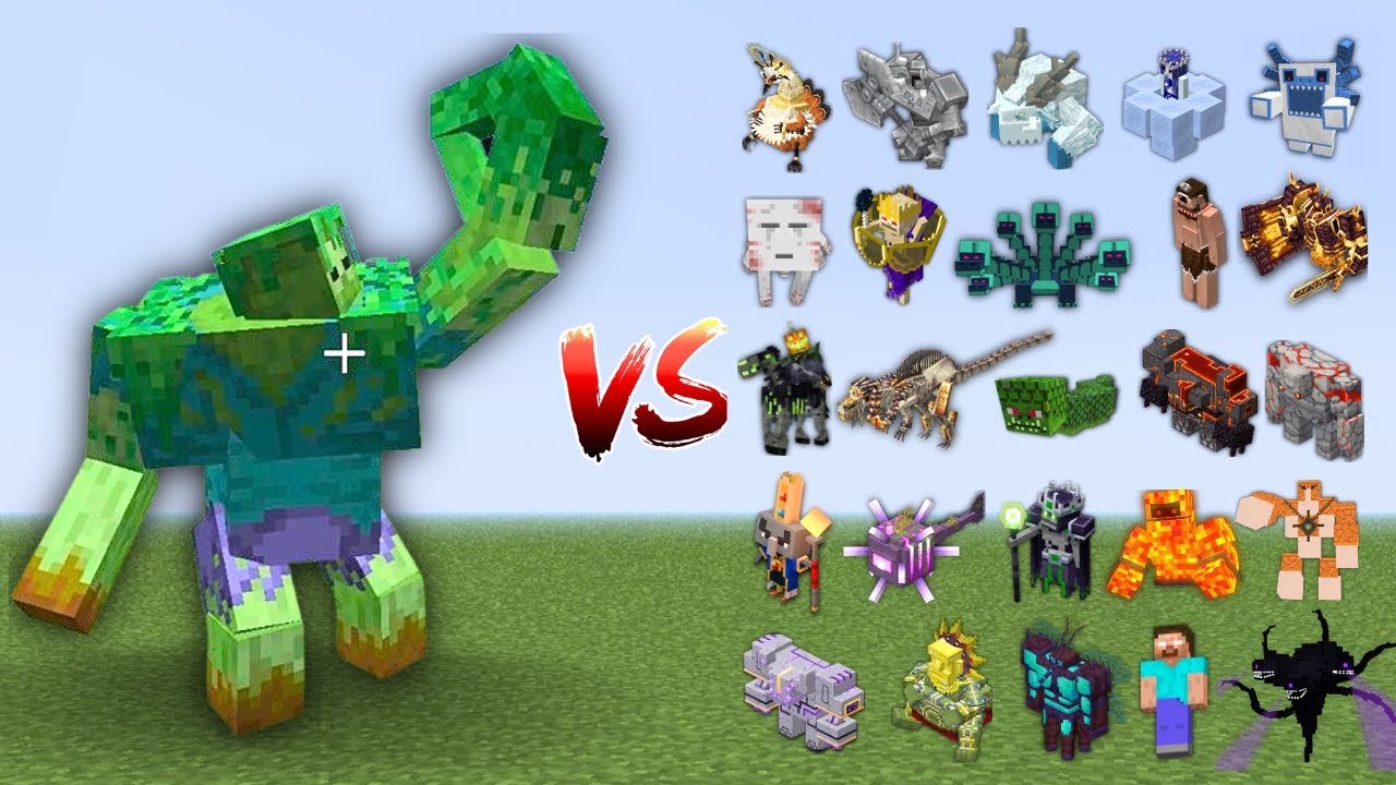 Mutant Jungle Zombie vs All Minecraft Bosses in Minecraft Mob Battle ...