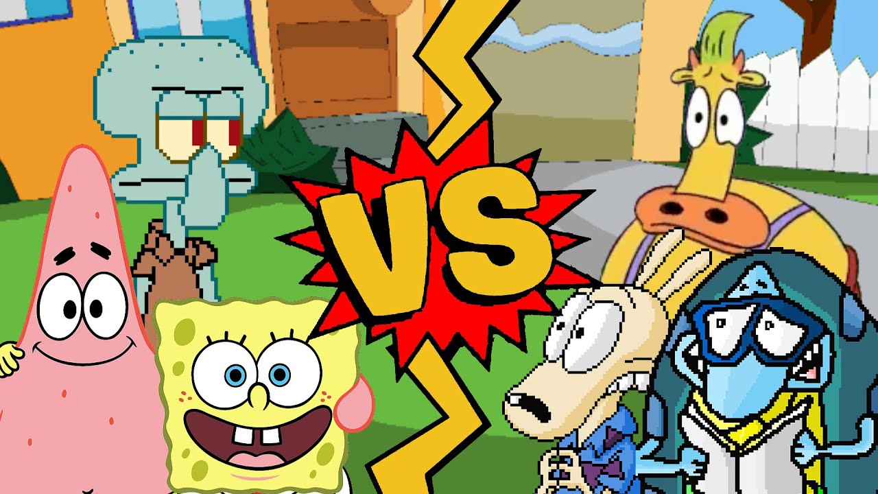 M.U.G.E.N Battles | SpongeBob/Patrick Star/Squidward vs Rocko/Filburt ...