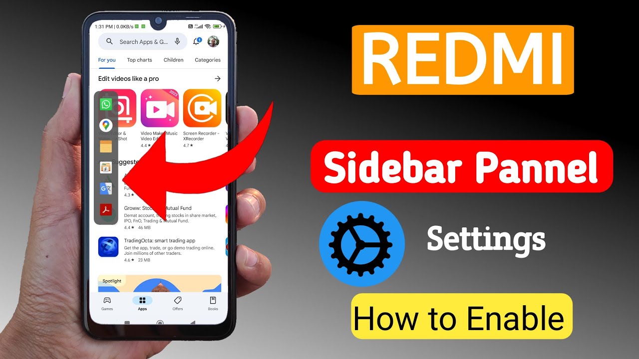 How to Enable Sidebar on Redmi Mobile : Step by Step Tutorial - YouTube