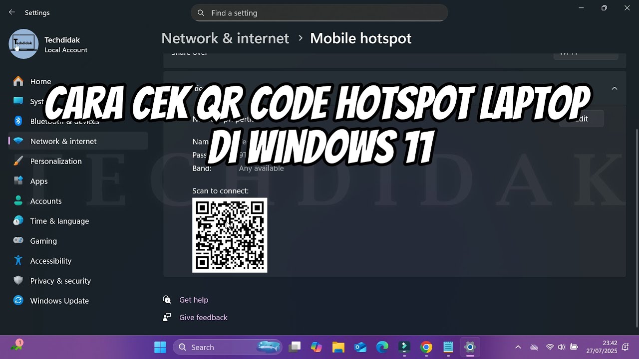 Cara Cek QR Code Hotspot Laptop di Windows 11 - YouTube