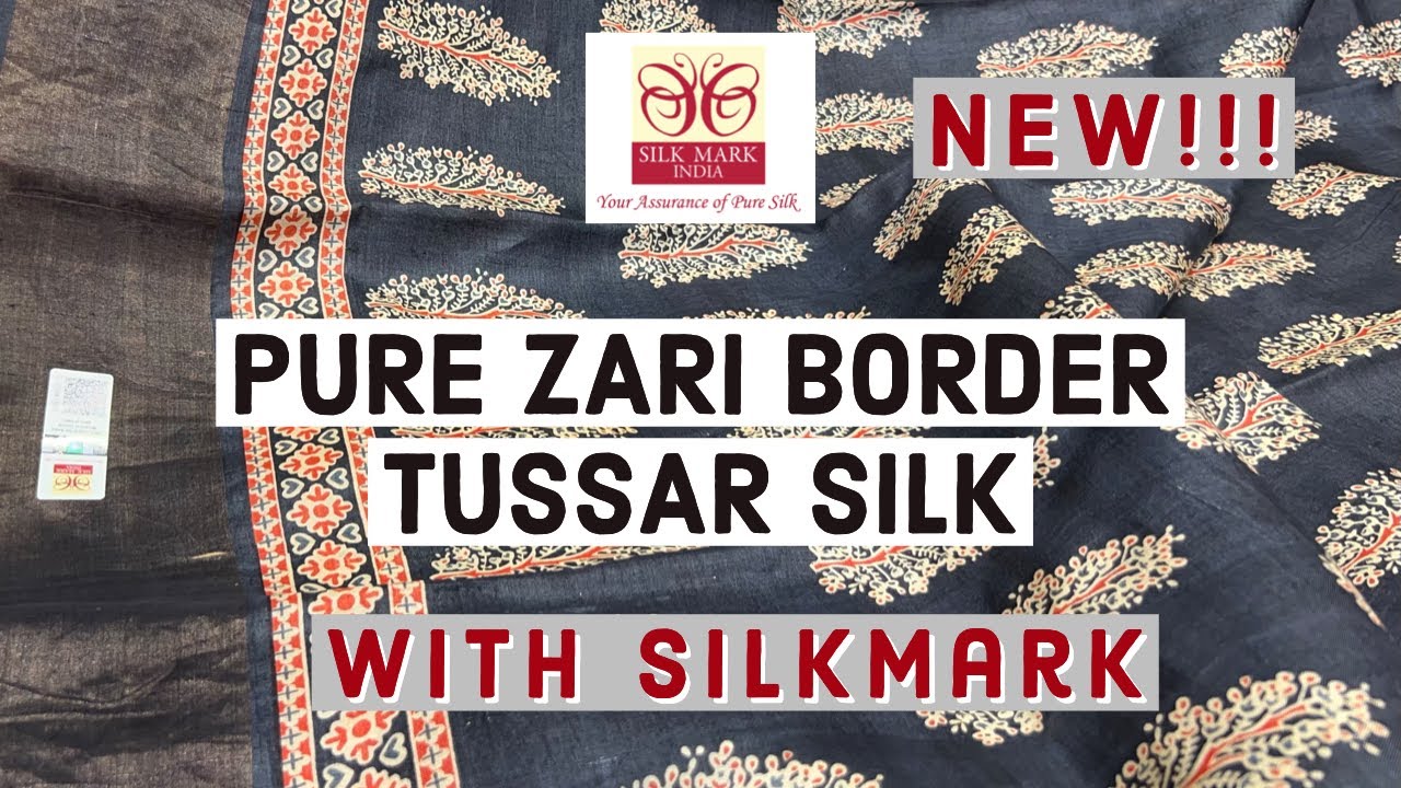 BEAUTIFUL ZARI BORDER TASAR SILK PRINTED | WITH SILKMARK | ADI INDIAN ...