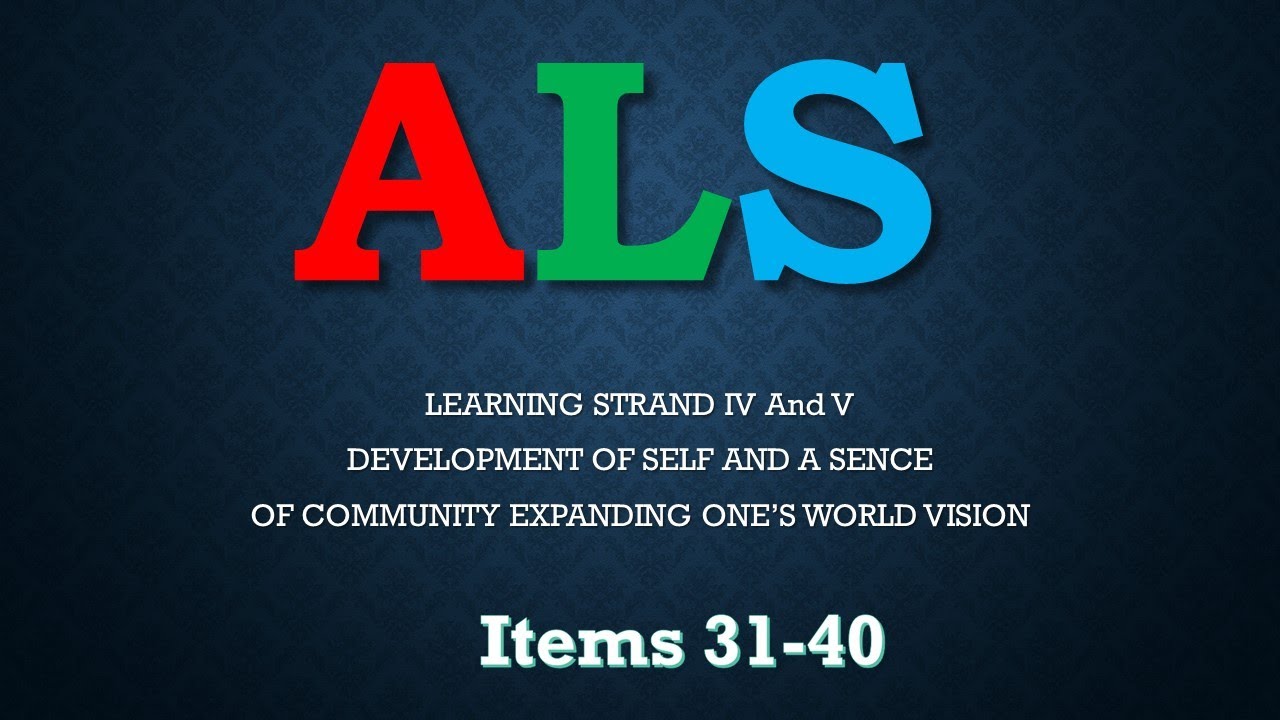 ALS REVIEWER AUG 2020 LS IV and V items 31-40 - YouTube