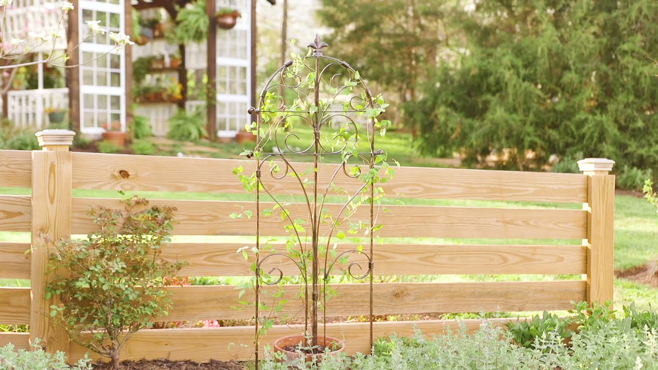 H Potter Italian Iron Trellis Yard Wall Art - YouTube