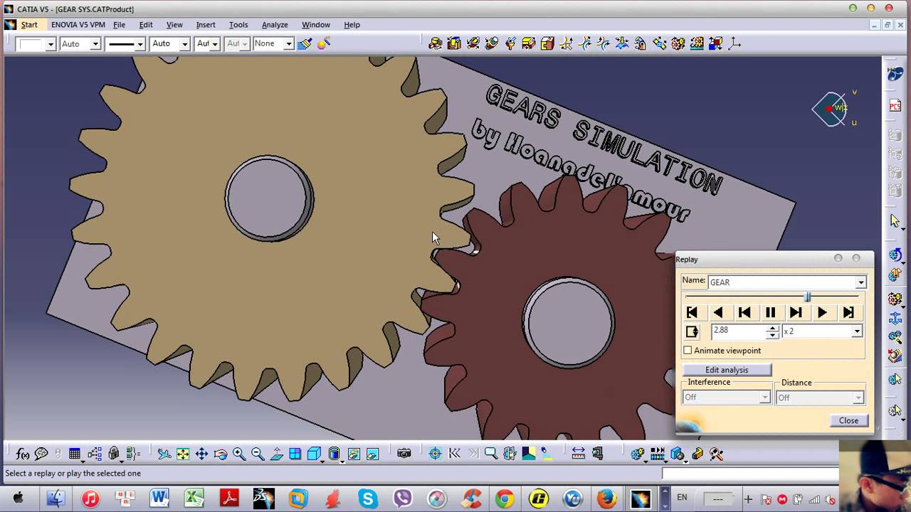 CATIA v5 | Gears Assembly & Animation (Demo) - YouTube