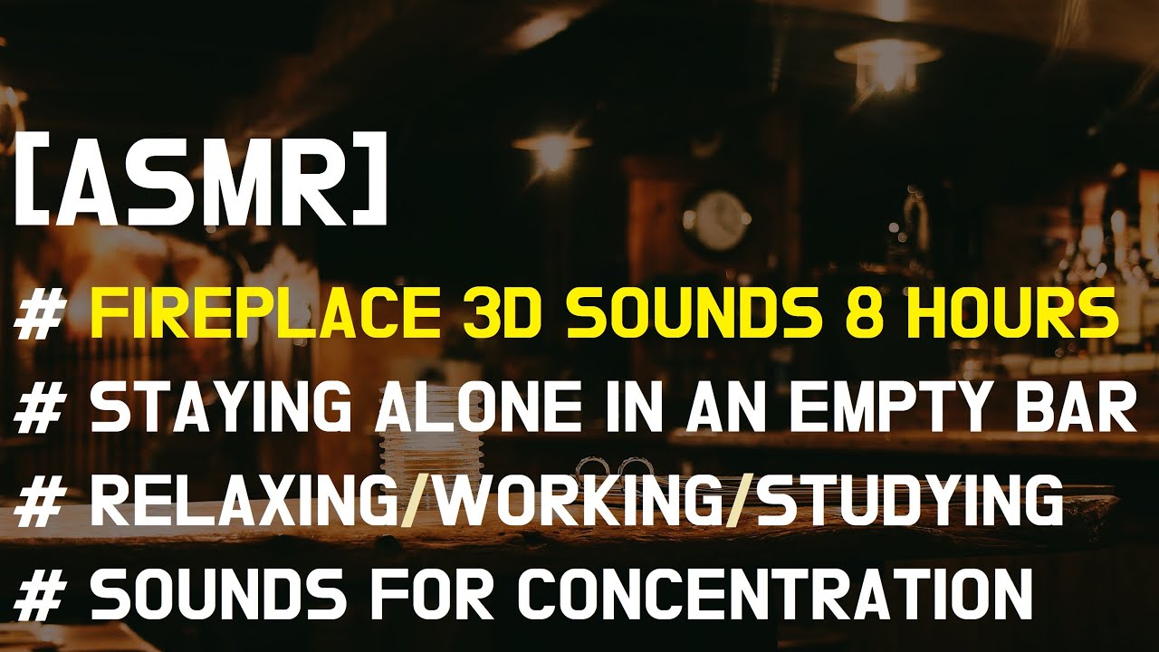 [ASMR] Fireplace sound/8hours/study with me/study music/study asmr/work ...