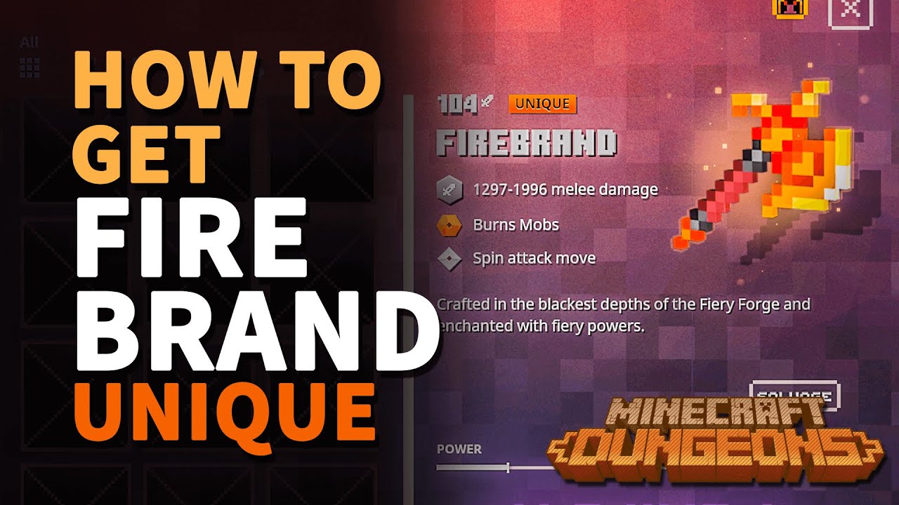 Where to get Firebrand Minecraft Dungeons Unique Axe - YouTube