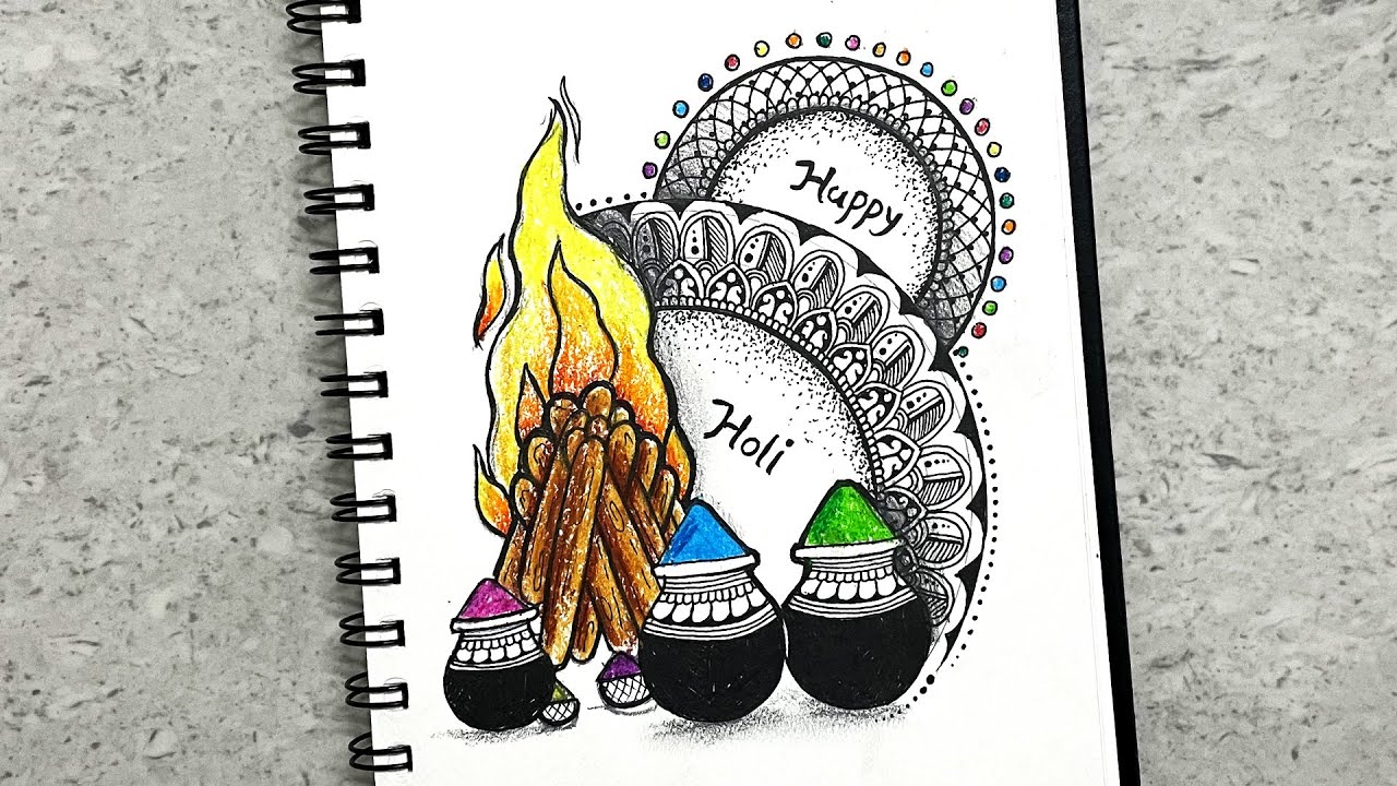 Holi Special Mandala Art | Holi Mandala Drawing - YouTube