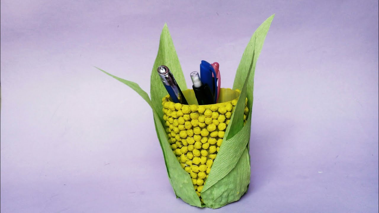 CORN Pen Stand from waste materials - YouTube