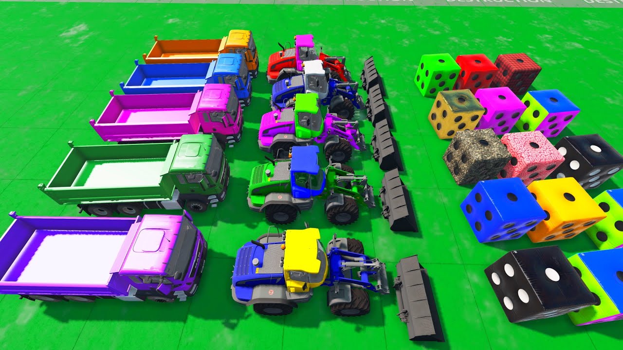 Loading and Transporting Dices on Trucks with Front Loaders Full ...