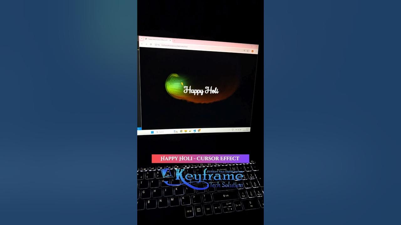 Happy Holi | Cursor Move Animation | HTML CSS & JavaScript - YouTube