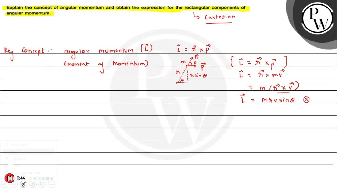 Explain the concept of angular momentum and obtain the expression f ...