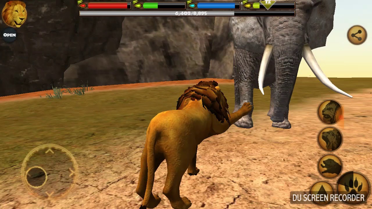Ultimate Lion Simulator-Hunting down Elephant and defeating Scratch ...