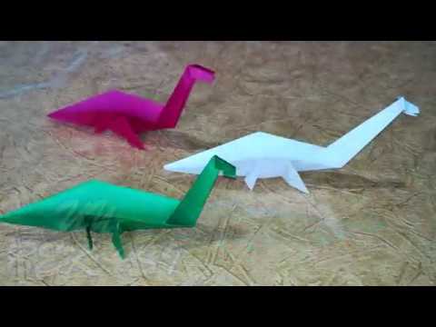 ORIGAMI ART"Бумажный динозавр""QOGOZDAN DINAZAVR YASASH" - YouTube