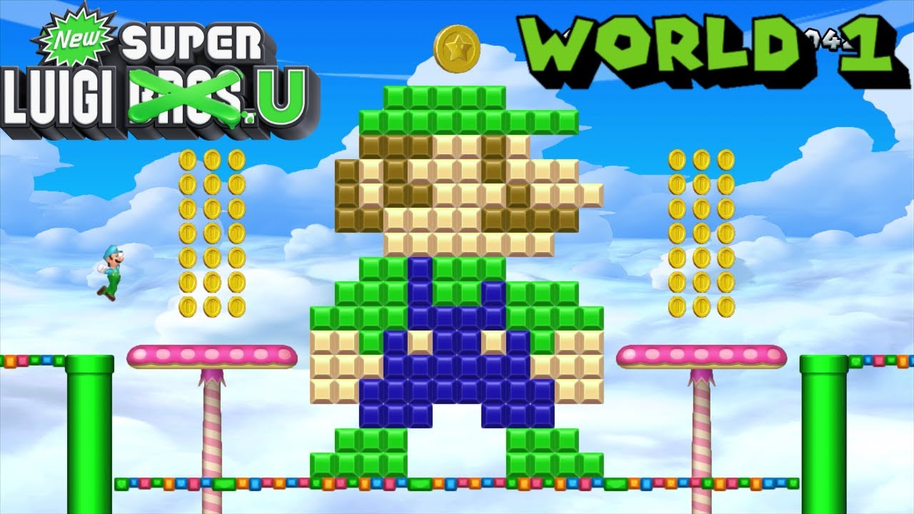 40 YEARS OF LUIGI! - World 1 - New Super Luigi U Casual 100% ...