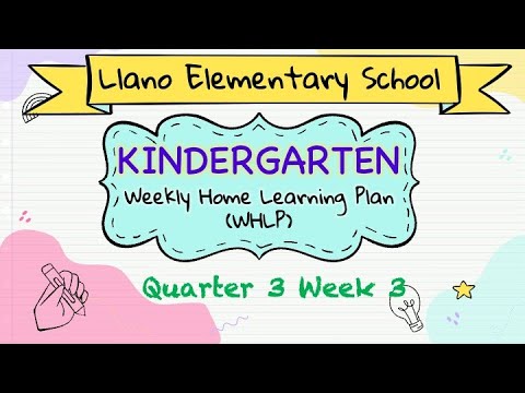 QUARTER 3 WEEK 3 - KINDERGARTEN WEEKLY HOME LEARNING PLAN (WHLP) - YouTube