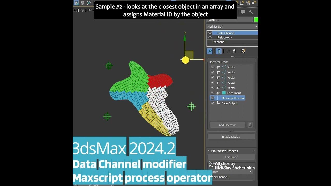 #3dsMax 2024.2 DataChannelModifier Maxscript process operator - YouTube