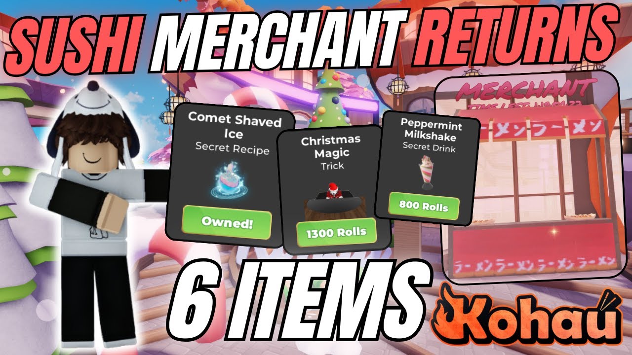 SUSHI MERCHANT RETURNS (6 NEW ITEMS?!) | Kohau Hibachi | Dec. 2024 ...