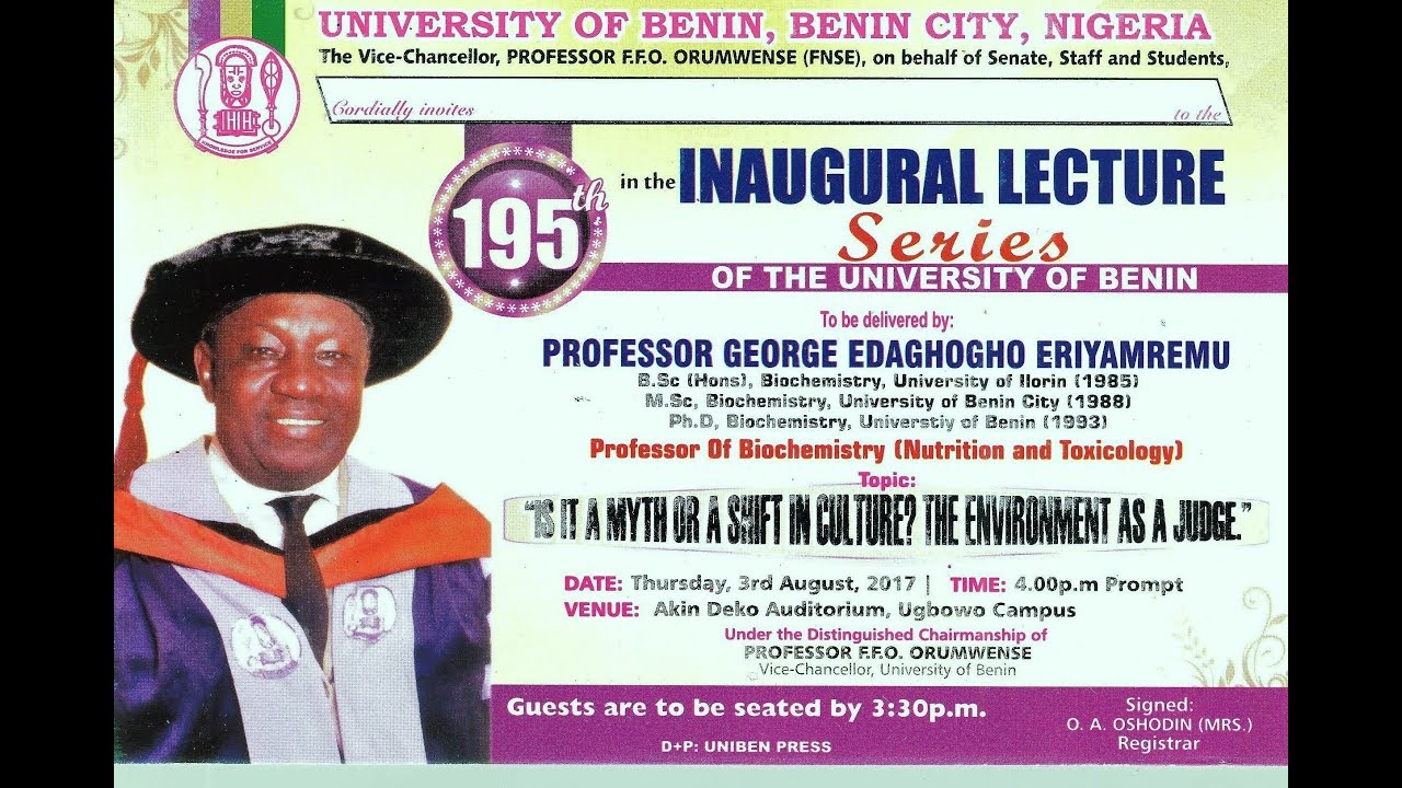 195th Inaugural Lecture Series - YouTube