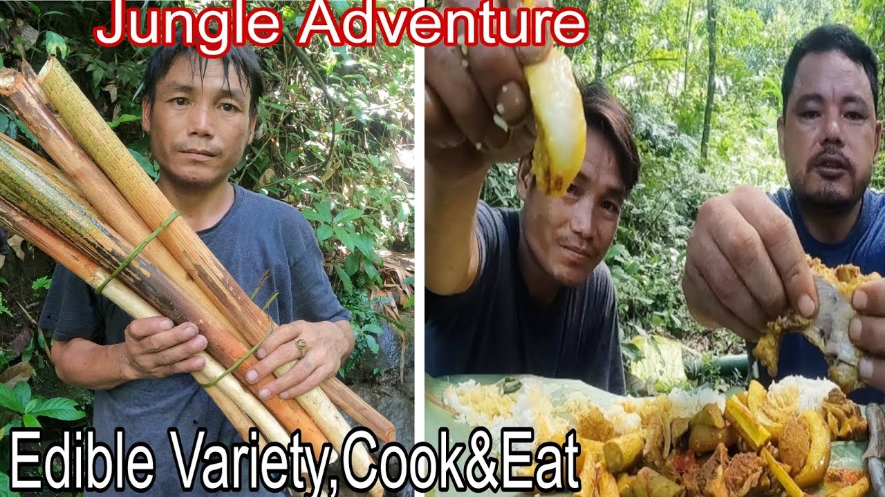 Tender Pork Meat With Edible Items/In Jungle Cook&Eat/Arunachal pradesh ...