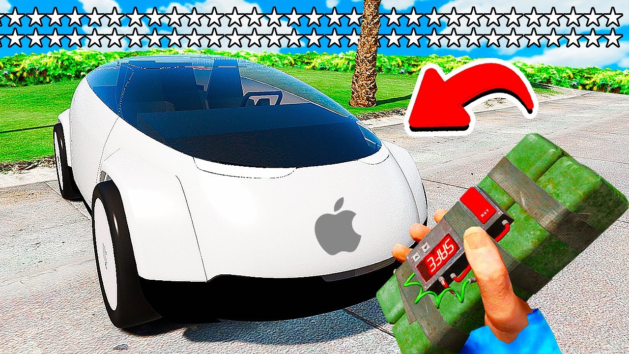 УГНАЛ APPLE CAR И НАБРАЛ 155 ЗВЁЗД РОЗЫСКА В ГТА 5 МОДЫ! ОБЗОР МОДА GTA ...
