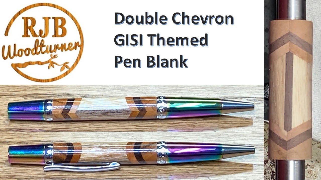 Turning A Double Chevron Gisi Themed Pen Blank - YouTube