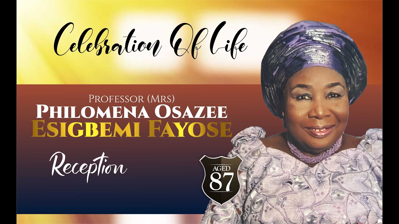Professor (Mrs) Philomena Osazee Esigbemi Fayose (Reception) - YouTube