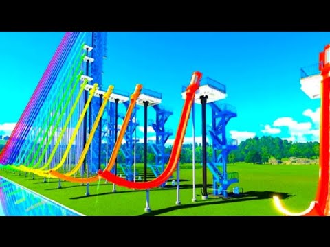 10 vs 800 FT Trap Door Water Slides – Planet Coaster 2 - YouTube