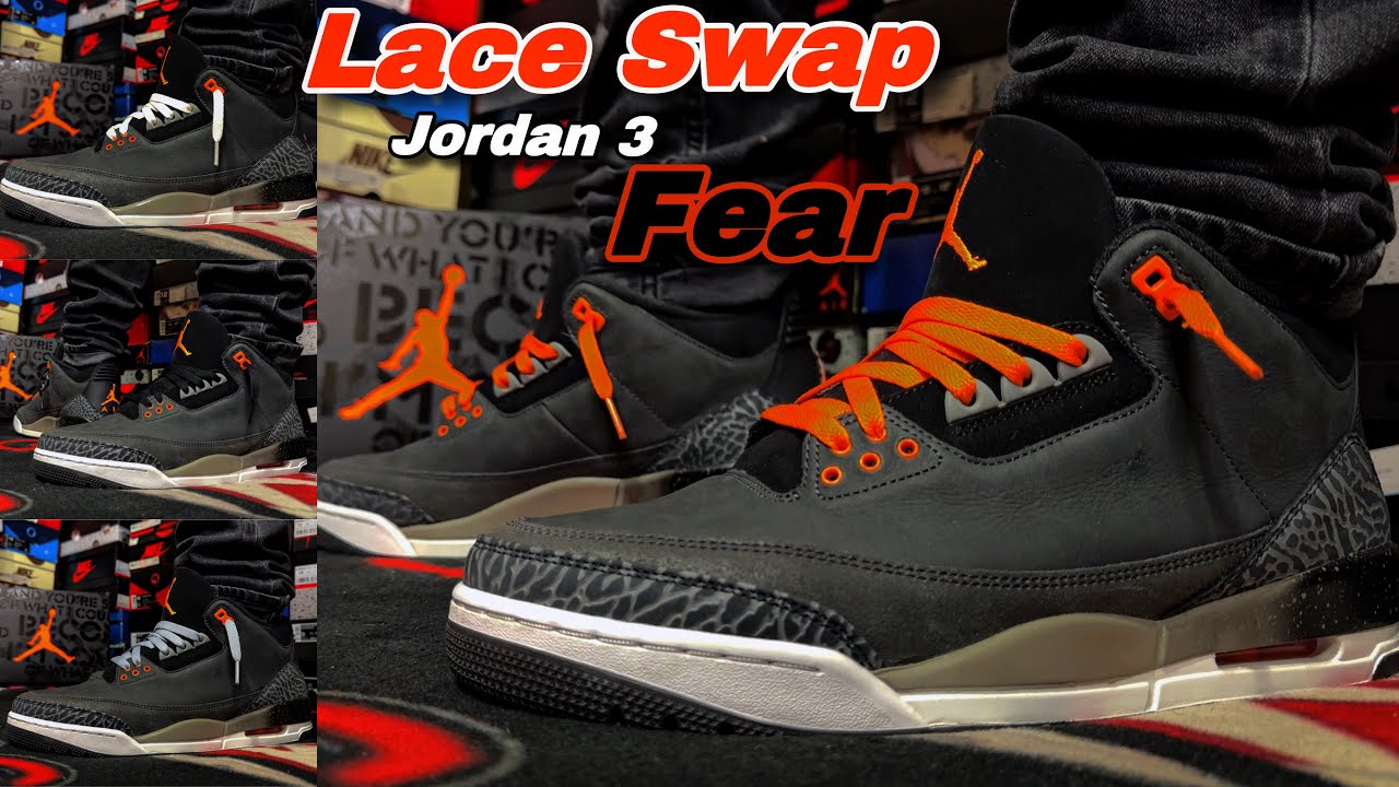 Laces Swap - Jordan 3 Fear “Make It Pop” - YouTube