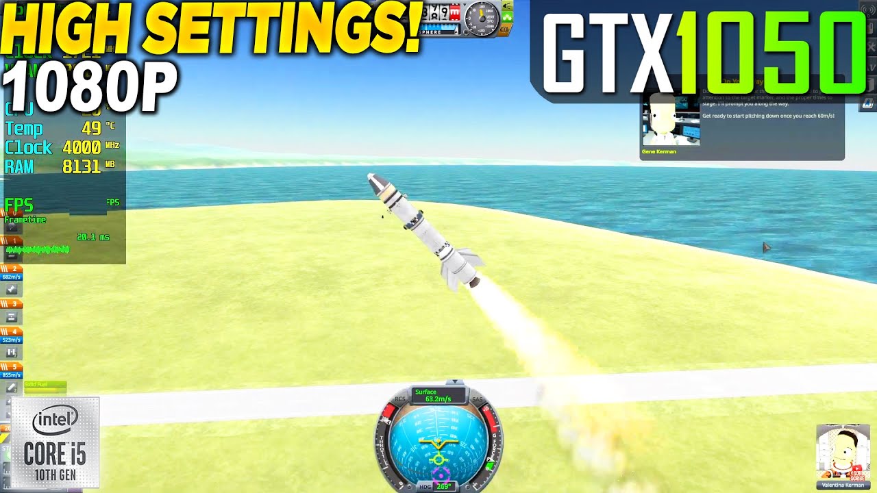 Kerbal Space Program GTX 1050 - 1080p High, - YouTube
