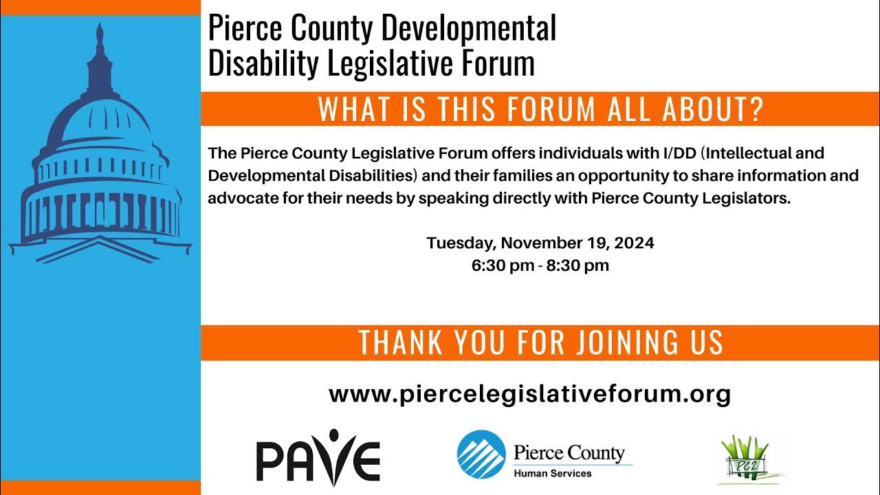 2025 Pierce County Developmental Disability Legislative Forum Priorities - YouTube