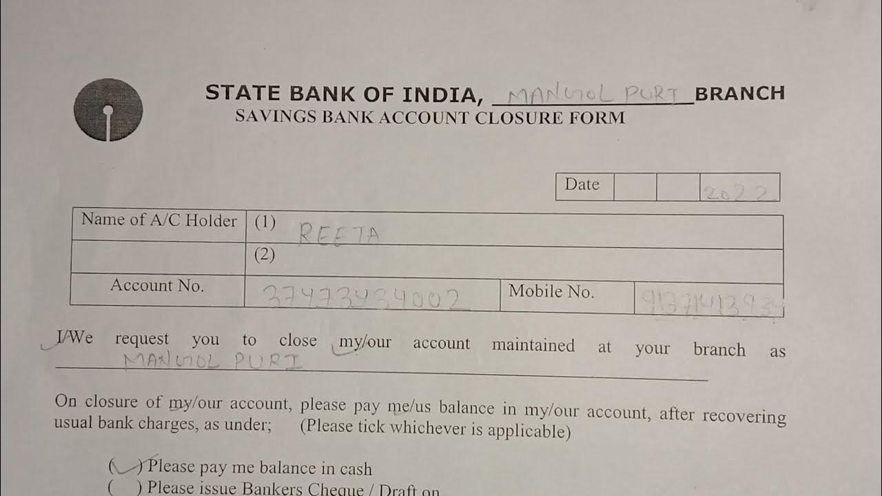 How To Fill Account Closure From Of SBI Bank SBI Bank Ka Account how-to-fill-account-closure-from-of-sbi-bank-sbi-bank-ka-account