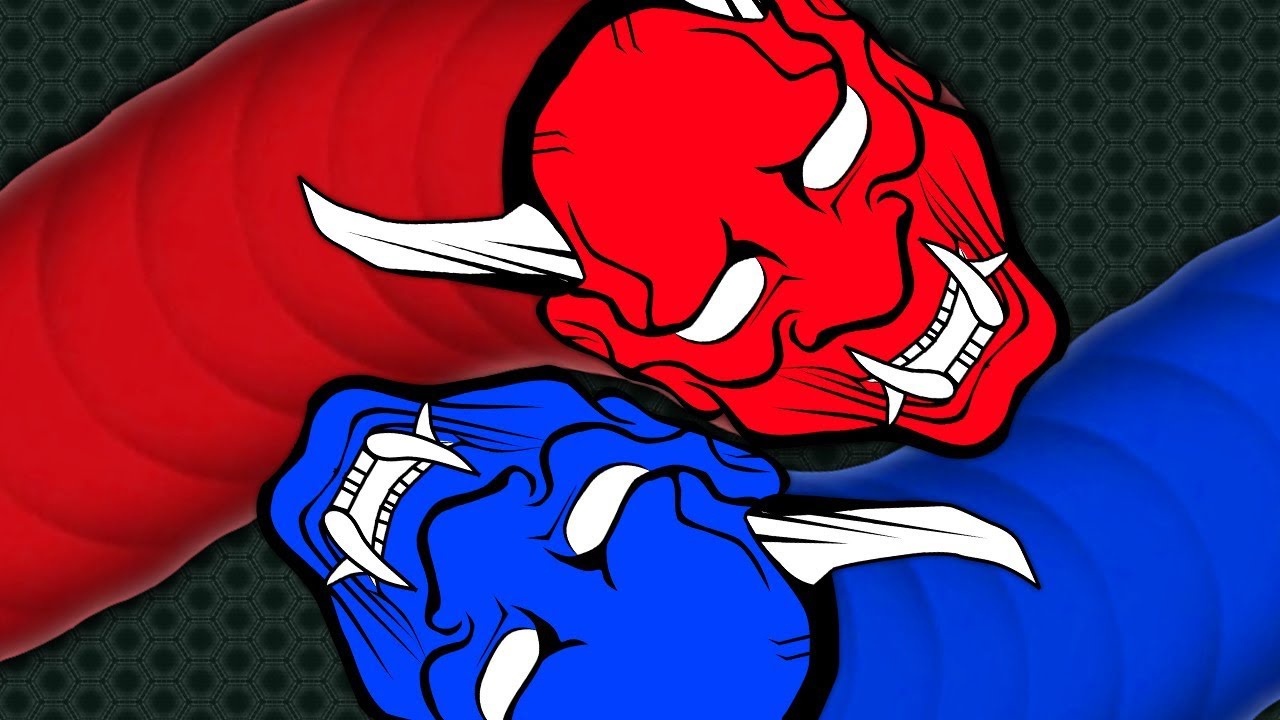 Wormate.io Red Monster Worm vs. Blue Monster Worm Epic Wormateio Team ...